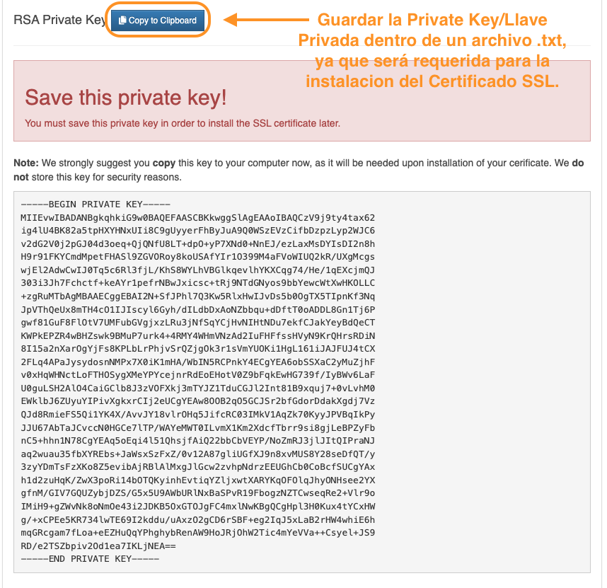 Ordenando un certificado SSL desde Core - Base Conocimiento Español