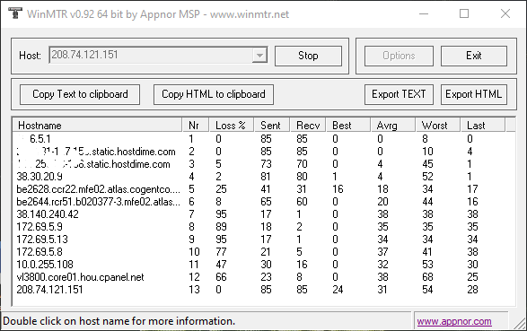 Como usar WinMTR - Base Conocimiento Español