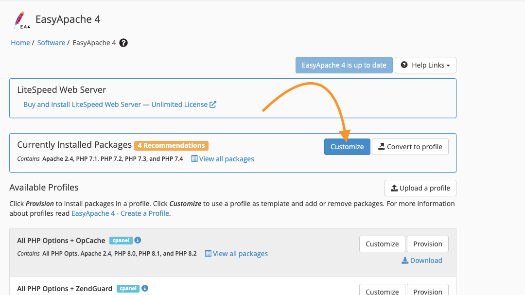 Habilitar/Deshabilitar una extensión de PHP o Apache (HTTP) en EasyApache v4 - Base Conocimiento ...
